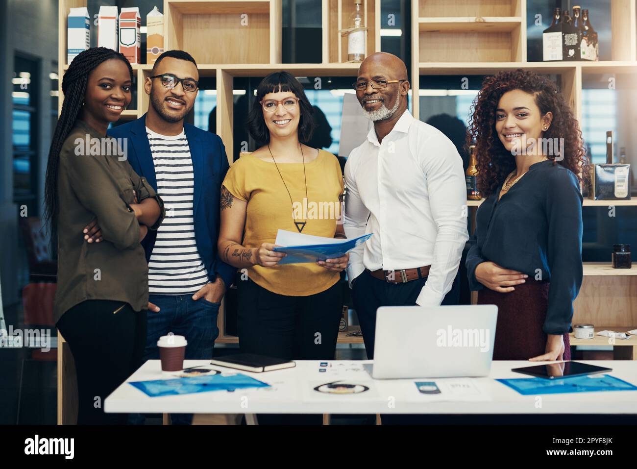 Unity will always lead to success. Portrait of a group of ...