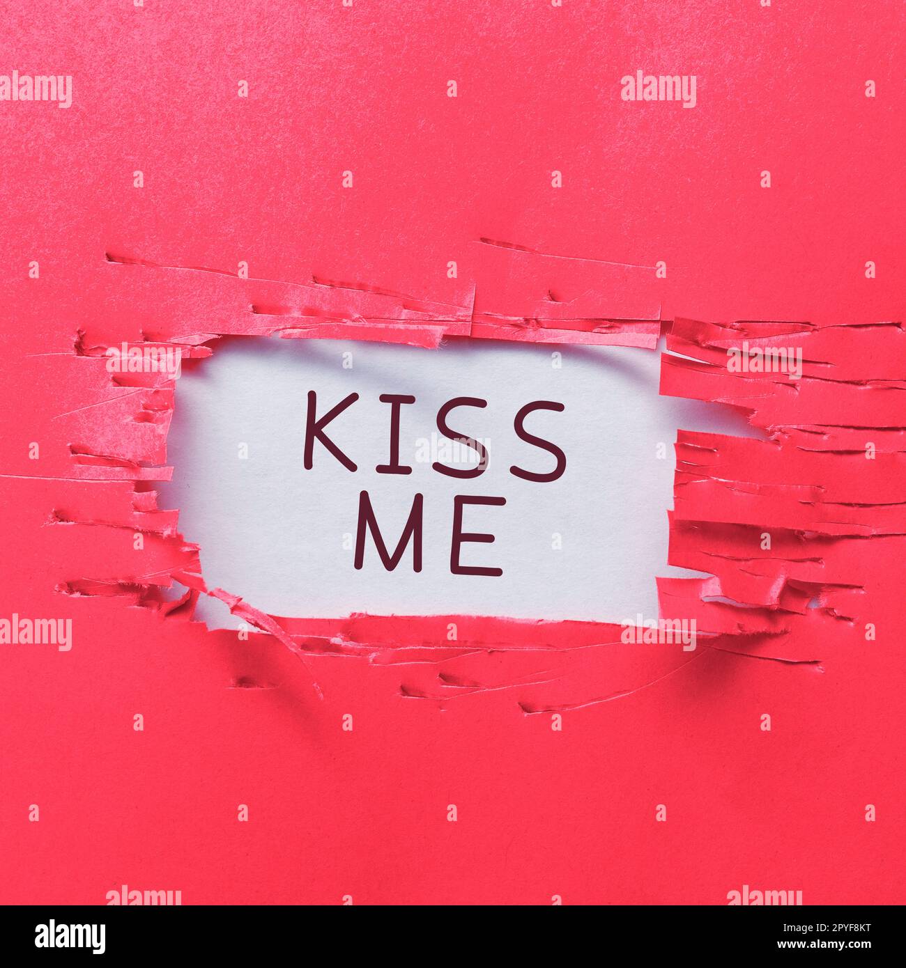 Writing displaying text Kiss Me. Internet Concept informally request to ...