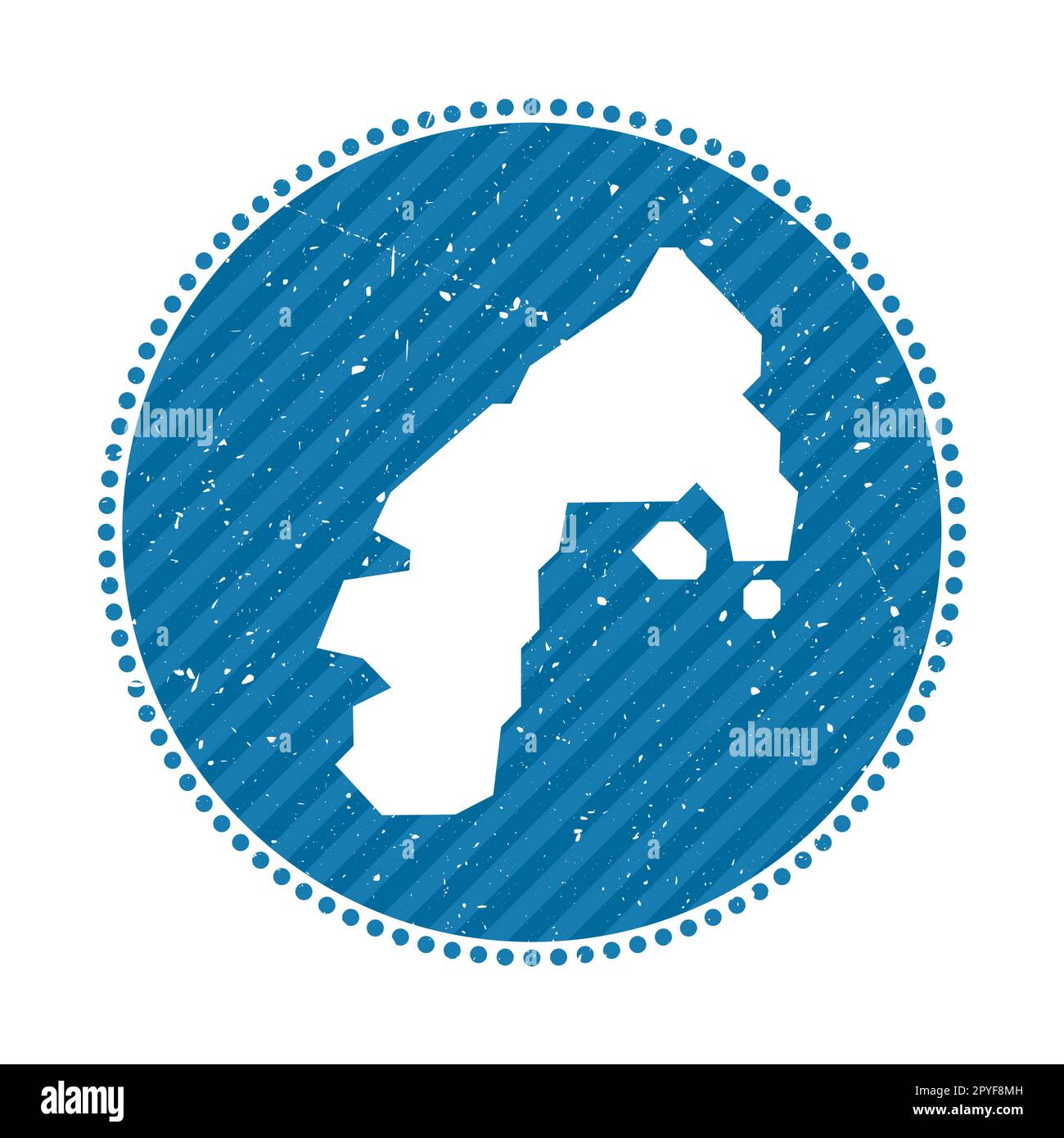 Water Island striped retro travel sticker. Badge with map, vector ...