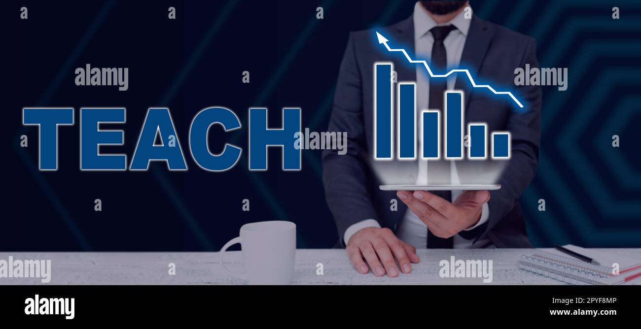 Text caption presenting Teach. Word Written on impart knowledge or ...