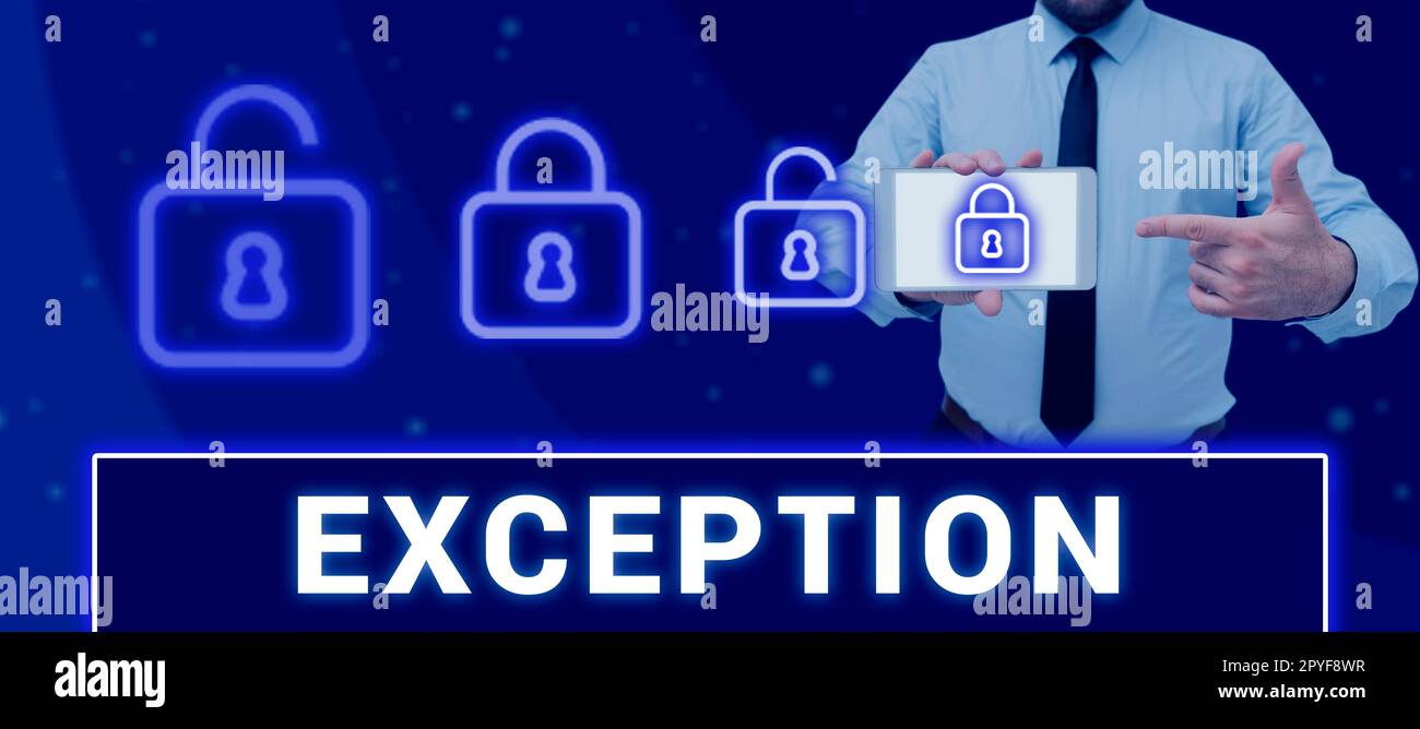 Inspiration showing sign Exception. Word Written on person or thing ...