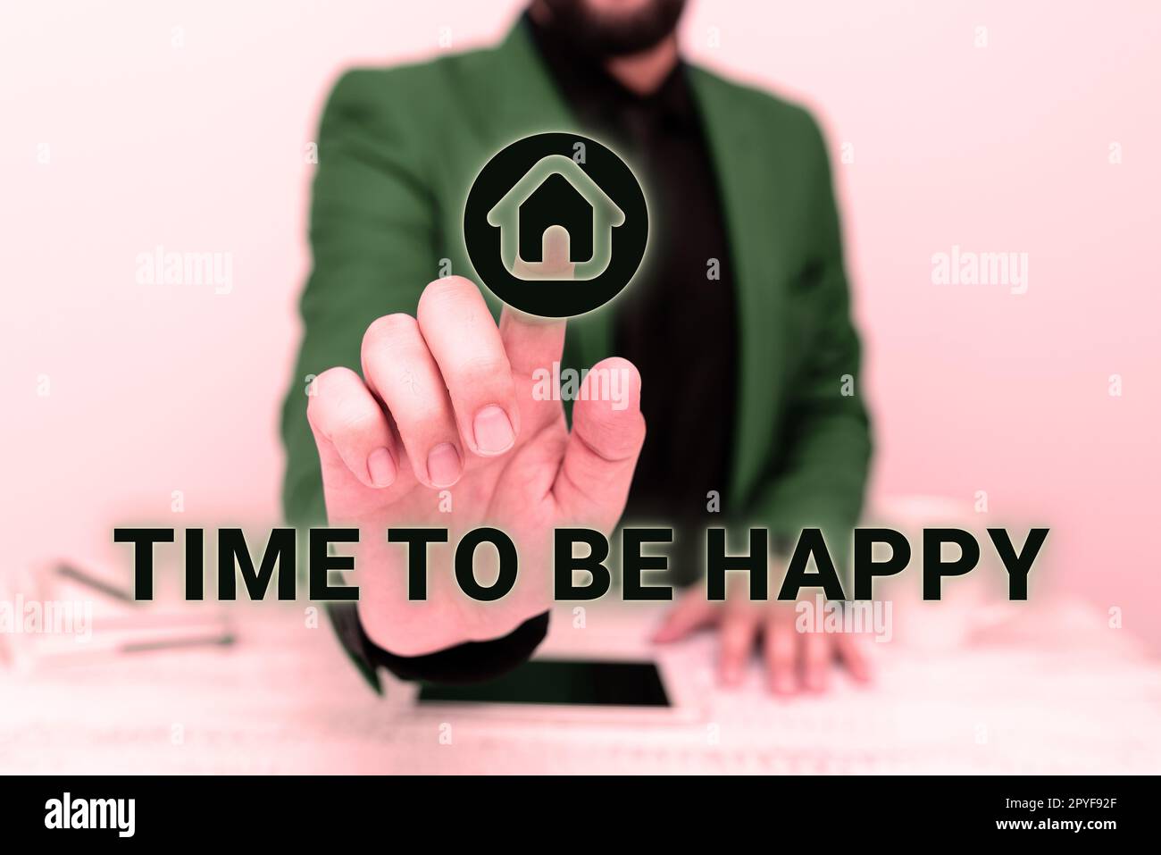 Text sign showing Time To Be Happy. Word for meaningful work workers ...