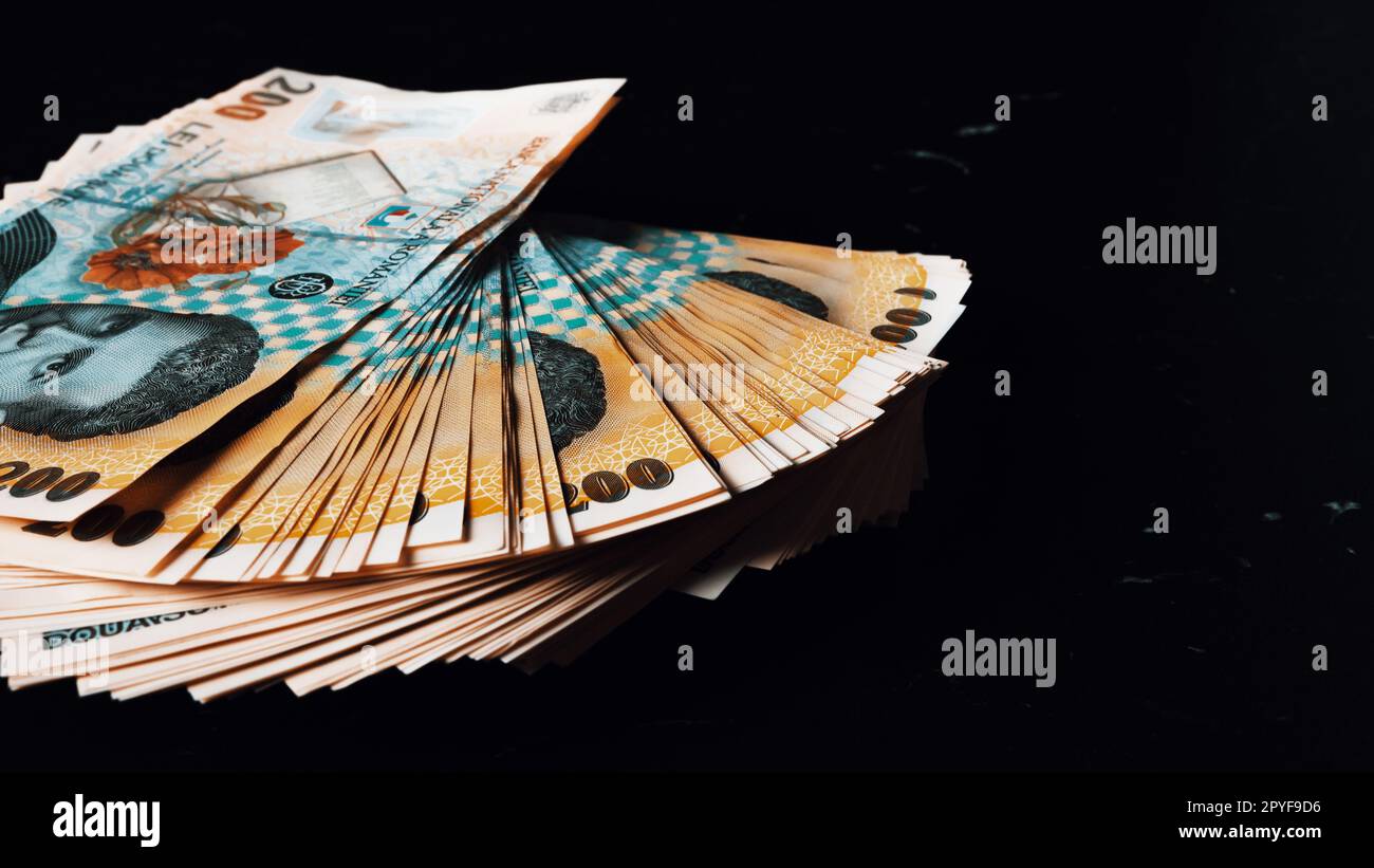 Romanian LEI Currency Banknote. RON Money European Currency Stock Photo ...