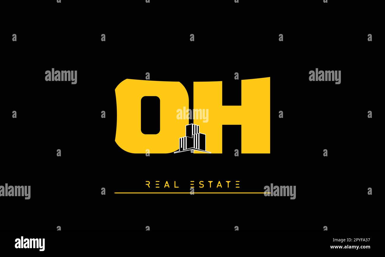 Real Estate letters Modern Creative logo OH , HO Stock Vector Image ...