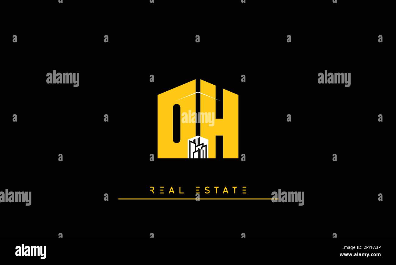 Real Estate letters Modern Creative logo OH , HO Stock Vector Image ...
