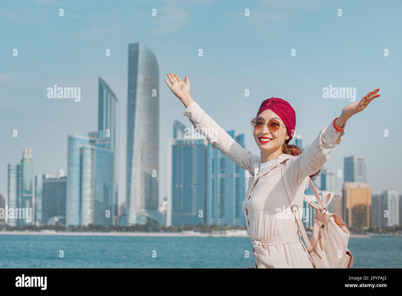 Experience the joy and wonder of travel, as a happy Asian girl ...