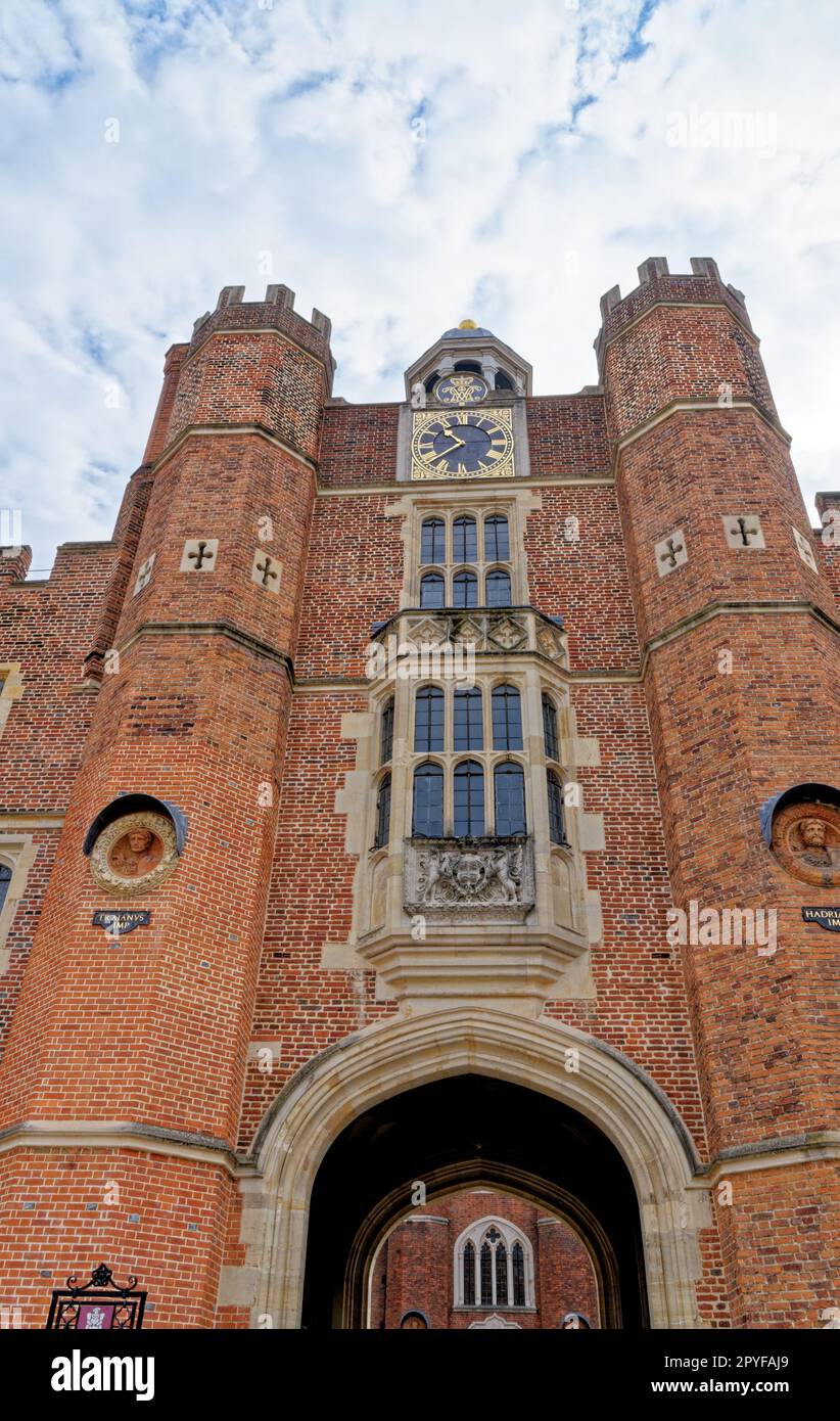 View of Base Court, Hampton Court Palace, a royal palace in the London ...