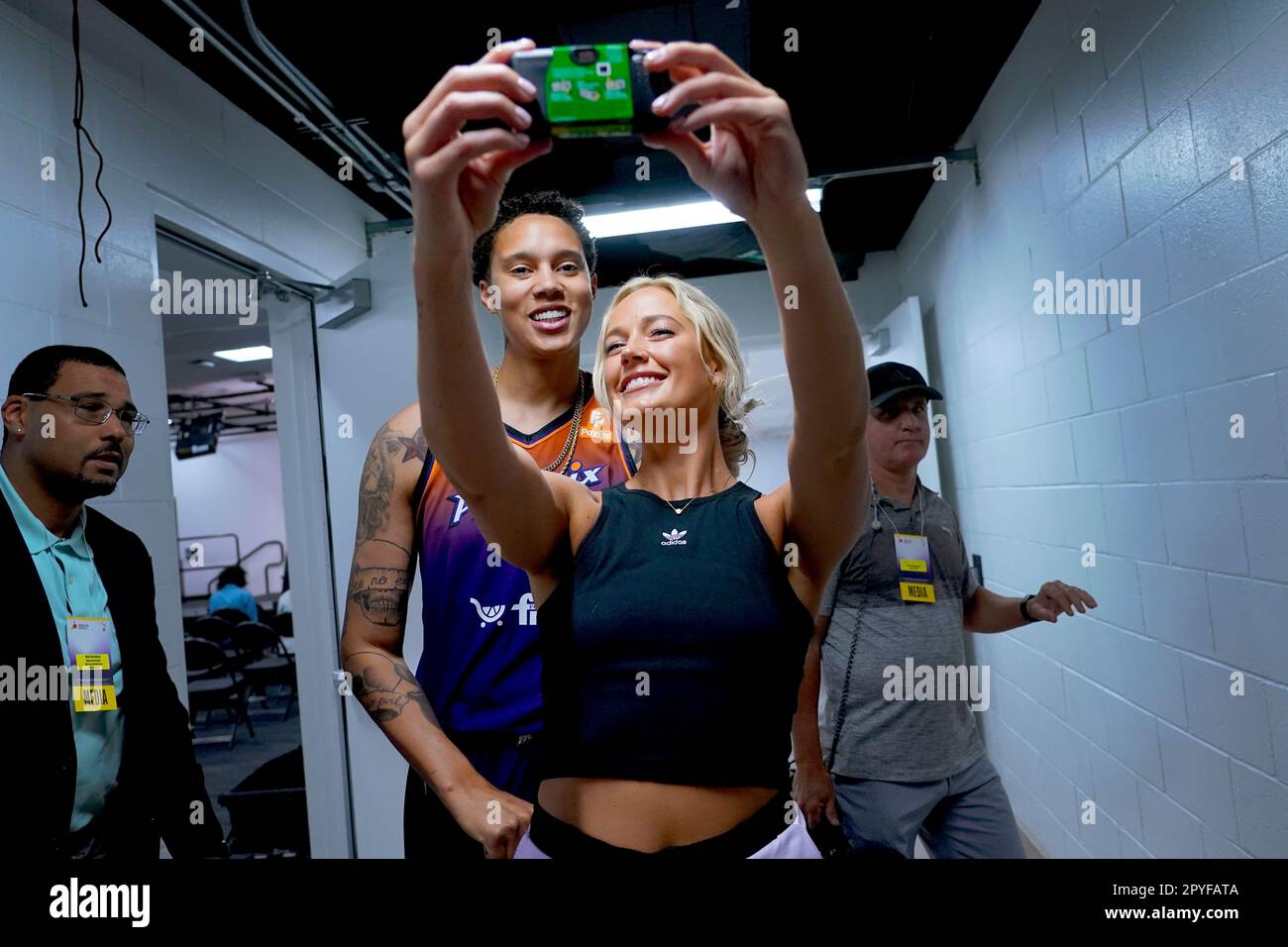 Phoenix Mercury guard Sophie Cunningham takes a selfie with Phoenix ...