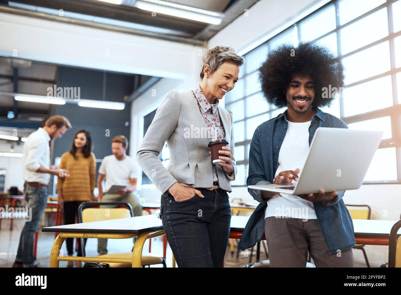 Getting advice on laptop hi-res stock photography and images - Alamy