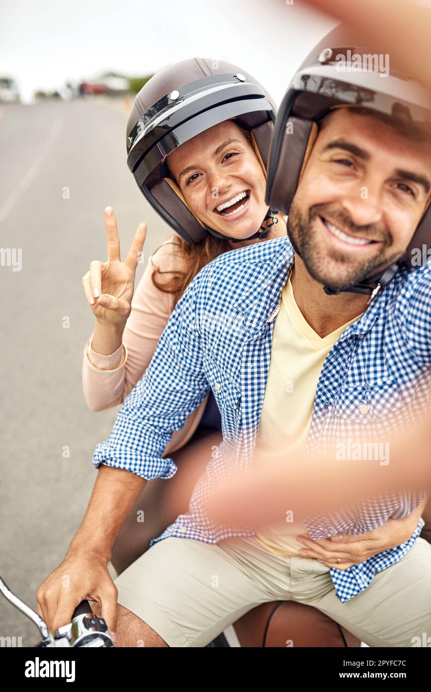 The Best Memories Happens On The Road An Affectionate Couple Taking