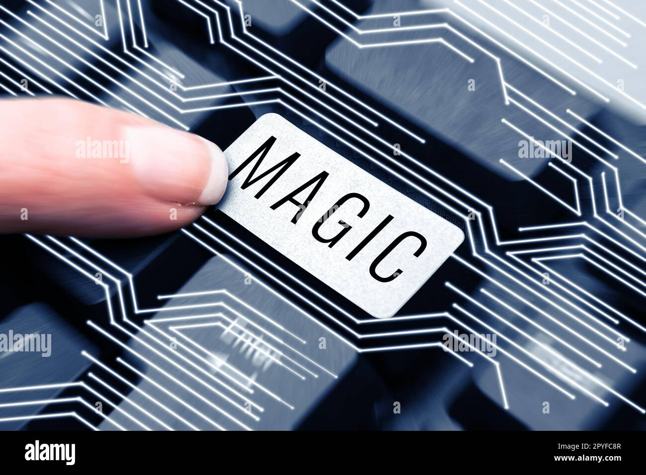 Handwriting text Magic. Internet Concept power of influencing events ...