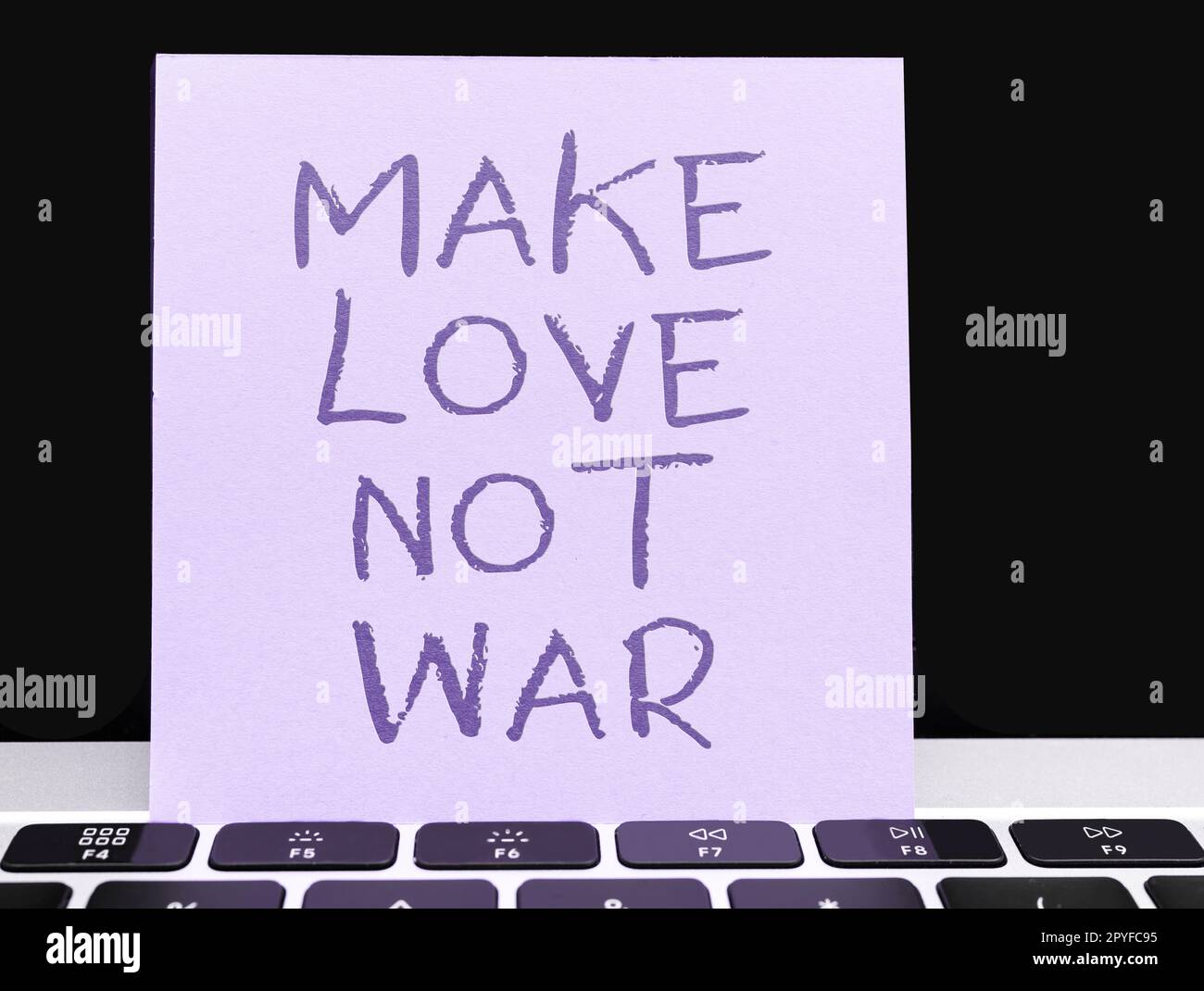 Conceptual display Make Love Not War. Concept meaning A hippie anti-war ...