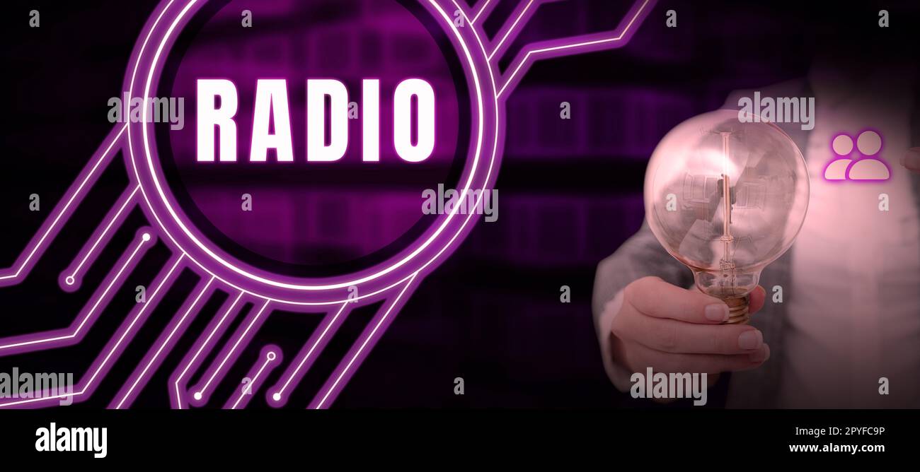 Text showing inspiration Radio. Concept meaning transmission reception ...