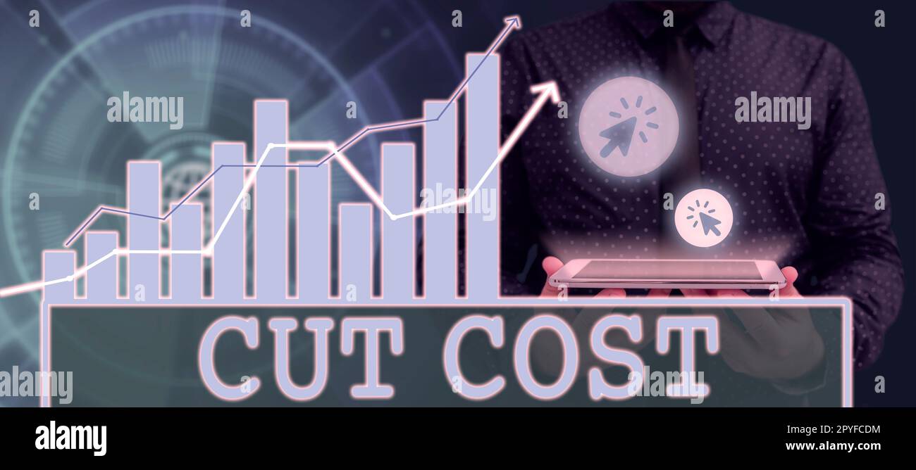 Text sign showing Cut Cost. Business concept Measures implemented to ...