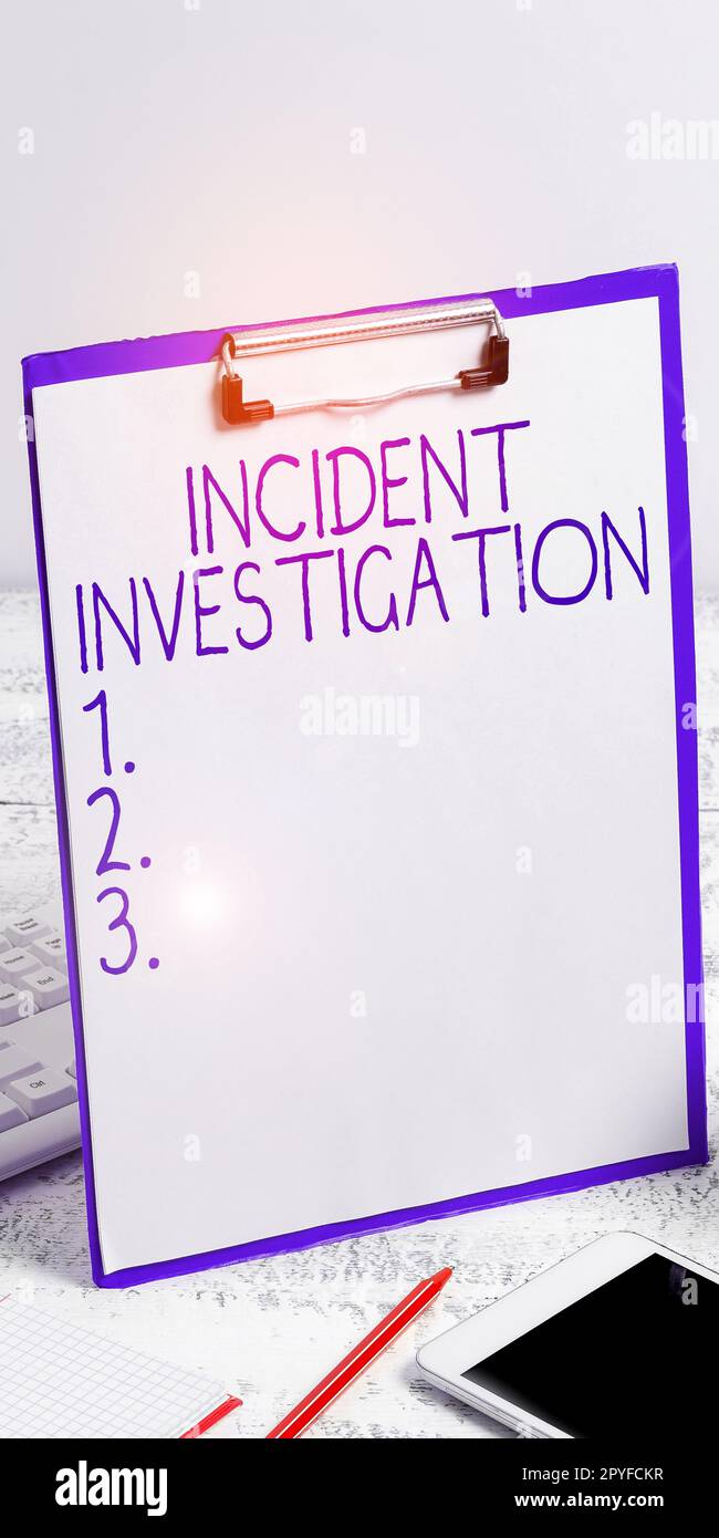Sign displaying Incident Investigation. Business idea responsible for ...
