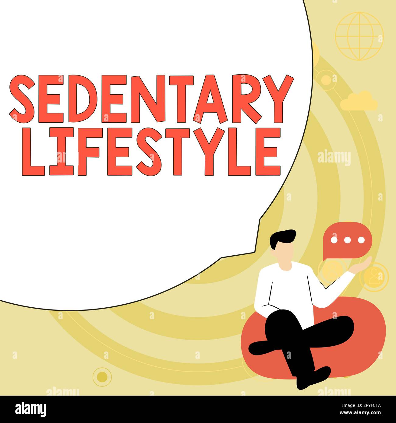 Text showing inspiration Sedentary Lifestyle. Conceptual photo ways and ...