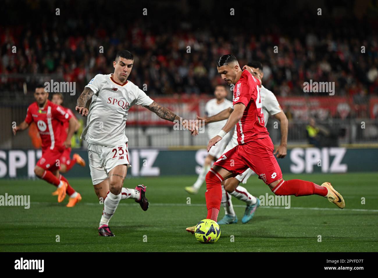 Monza, Italy, 03/05/2023, Gianluca Caprari of AC Monza and Denzel ...