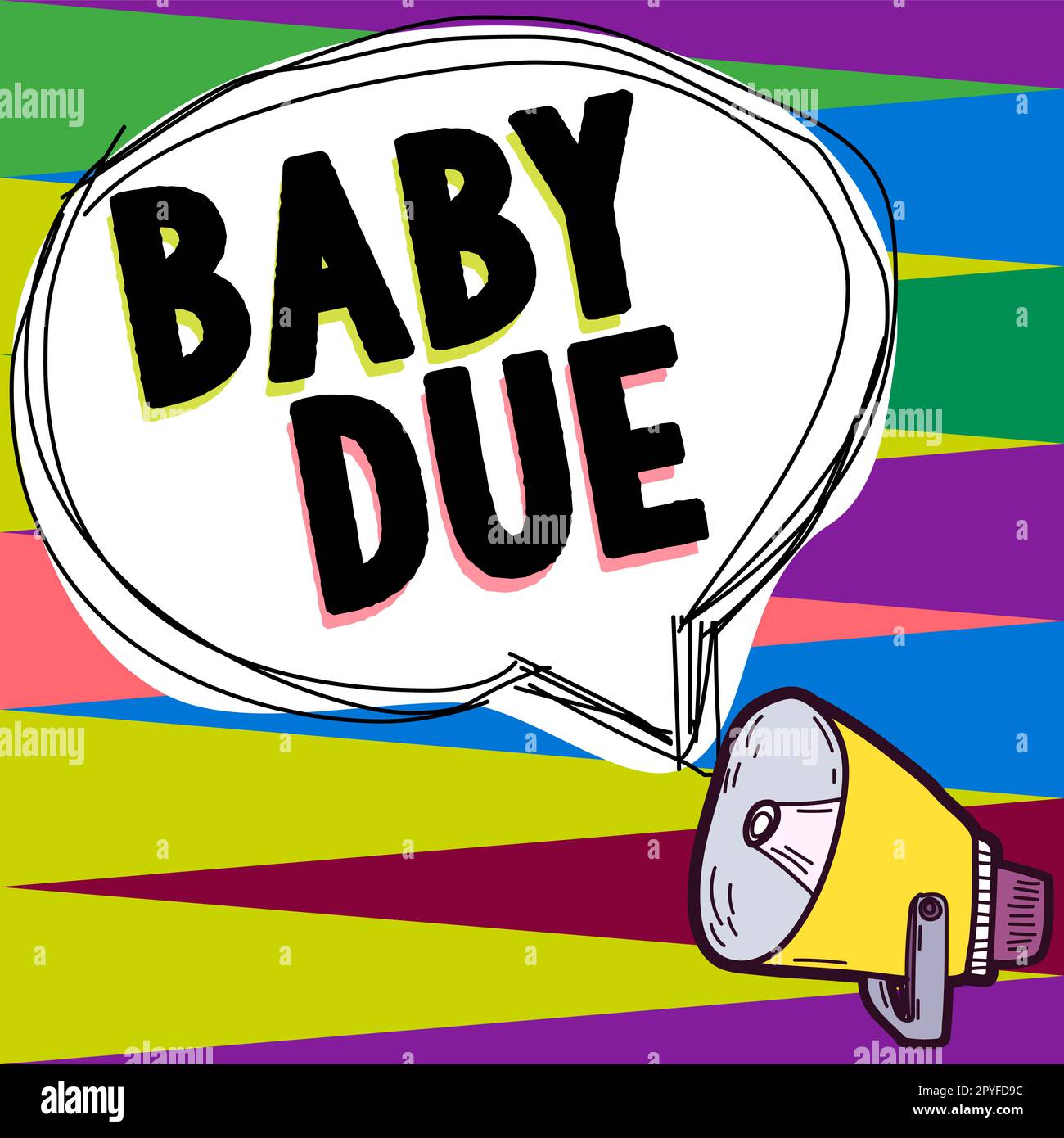 Hand writing sign Baby Due. Business idea about to born Under ...