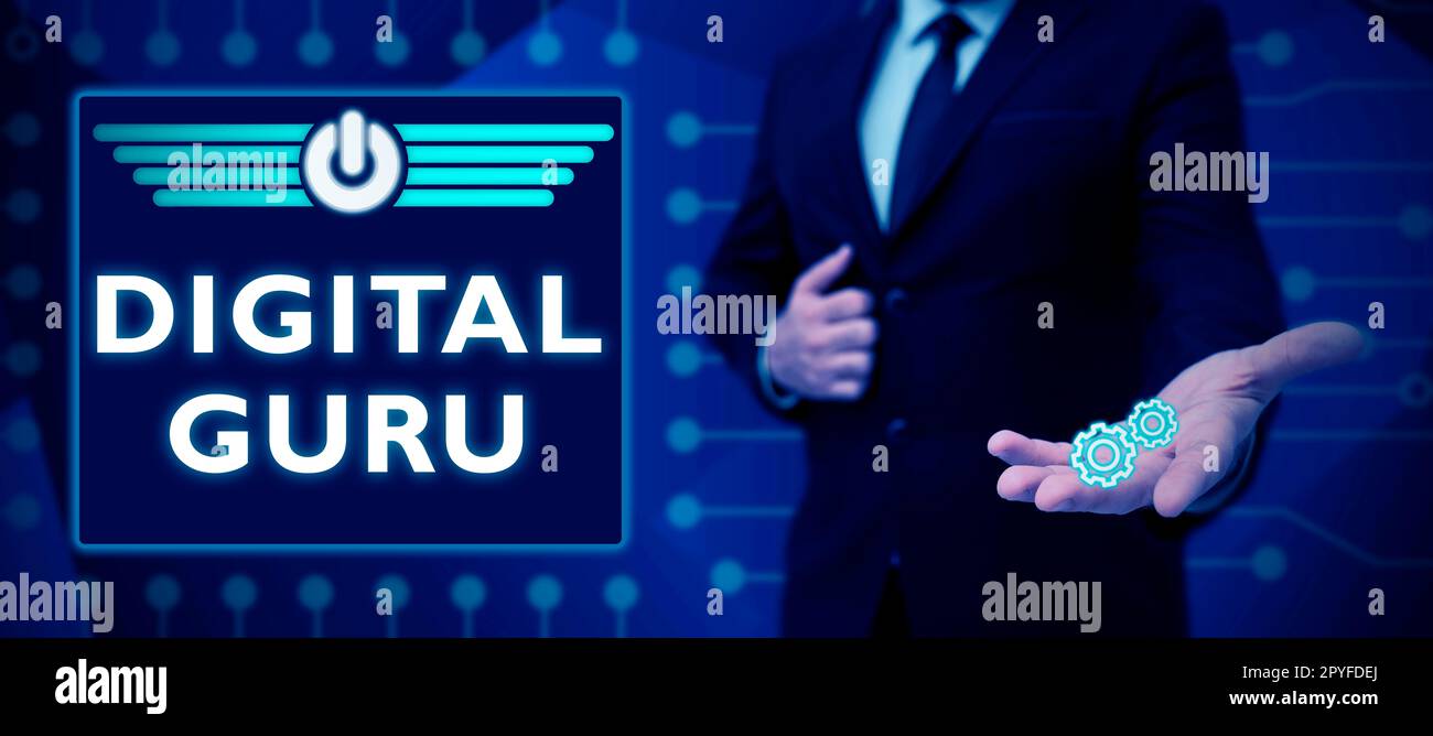 Inspiration showing sign Digital Guru. Business showcase teacher and ...
