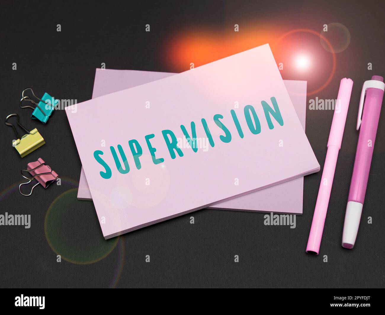 Sign displaying Supervision. Concept meaning monitoring and ...