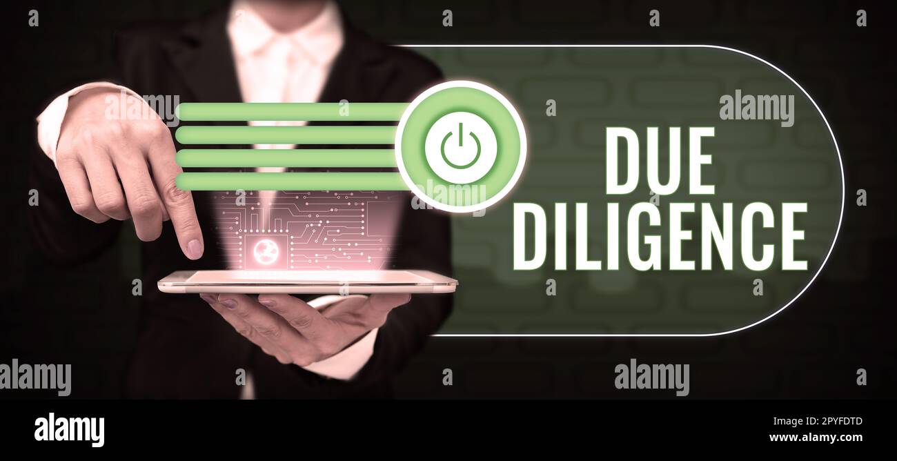 Text showing inspiration Due Diligence. Business approach avoid harming ...