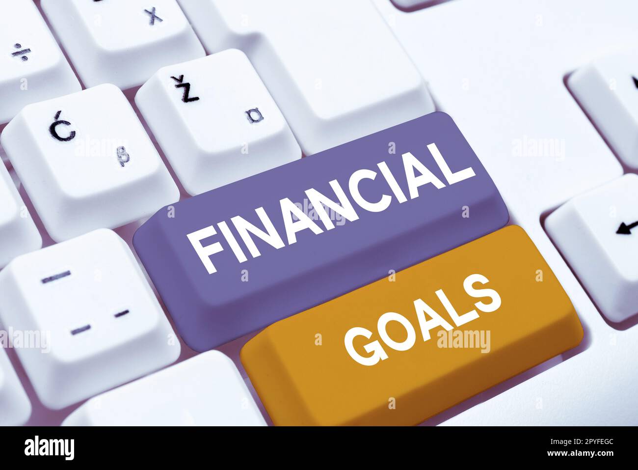 Conceptual caption Financial Goals. Word Written on targets usually ...