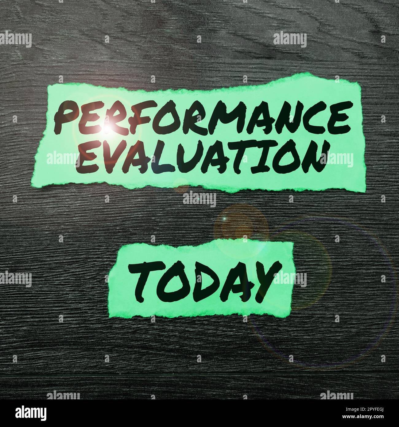 Hand writing sign Performance Evaluation. Word Written on the ...