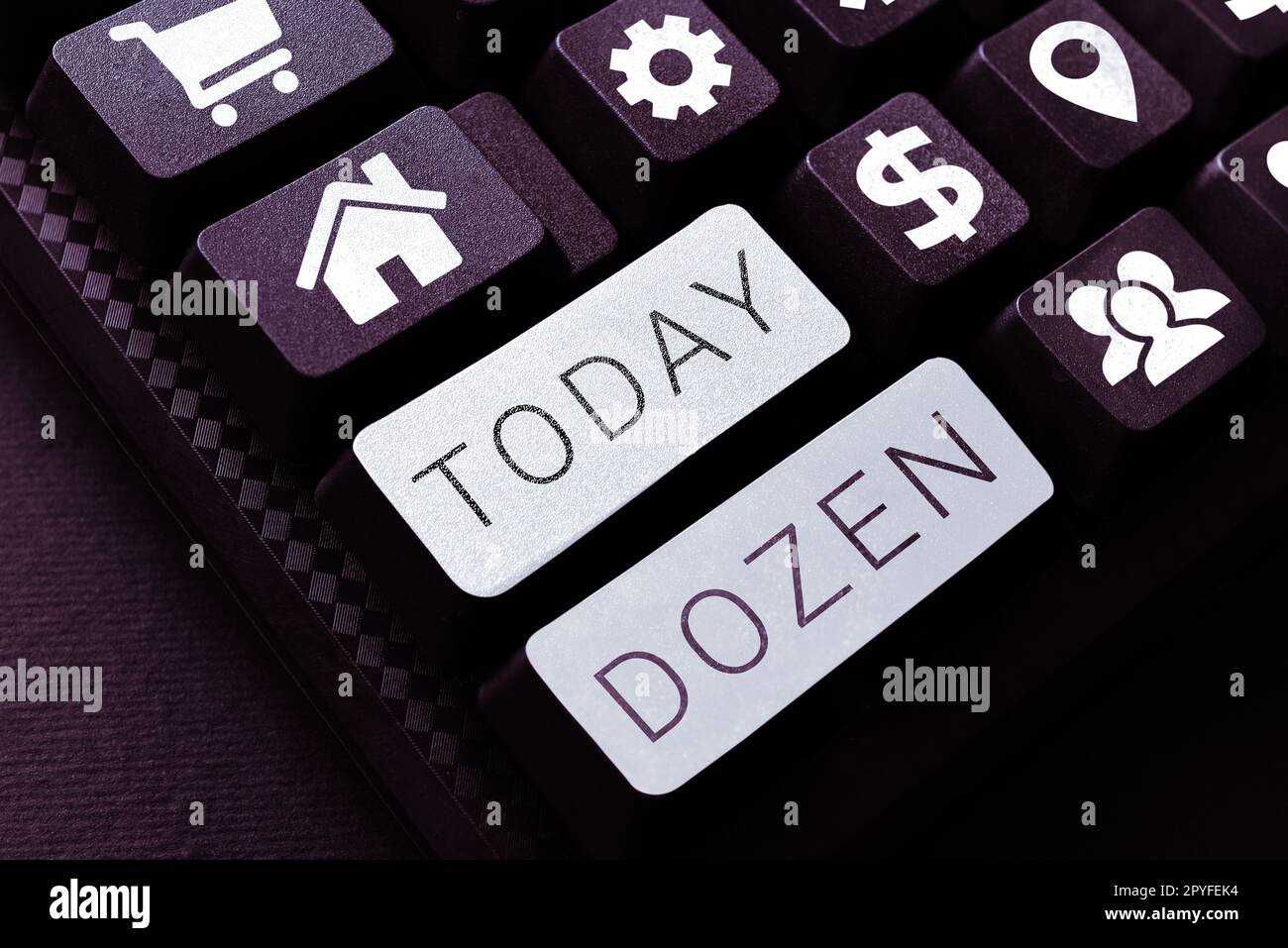 Sign displaying Dozen. Concept meaning group or set of twelve product ...