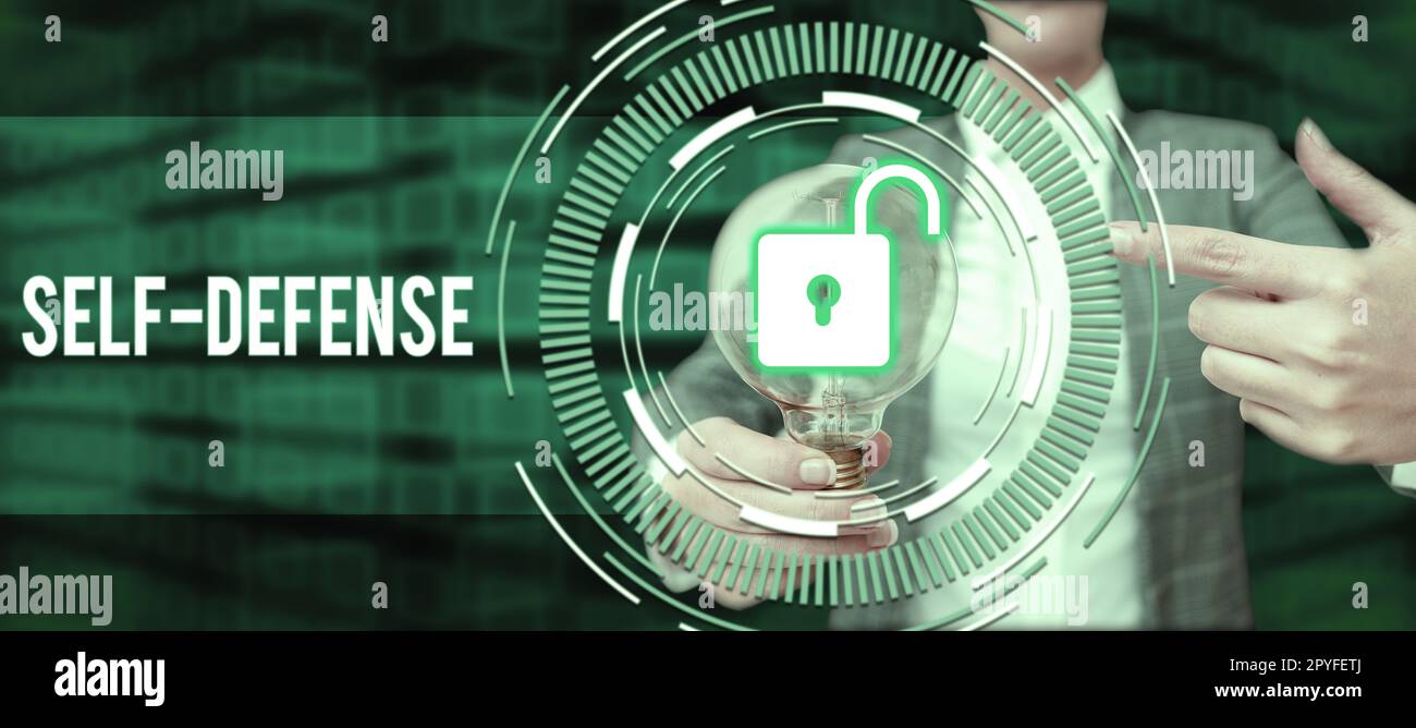 Text showing inspiration Self Defense. Business showcase the act of ...