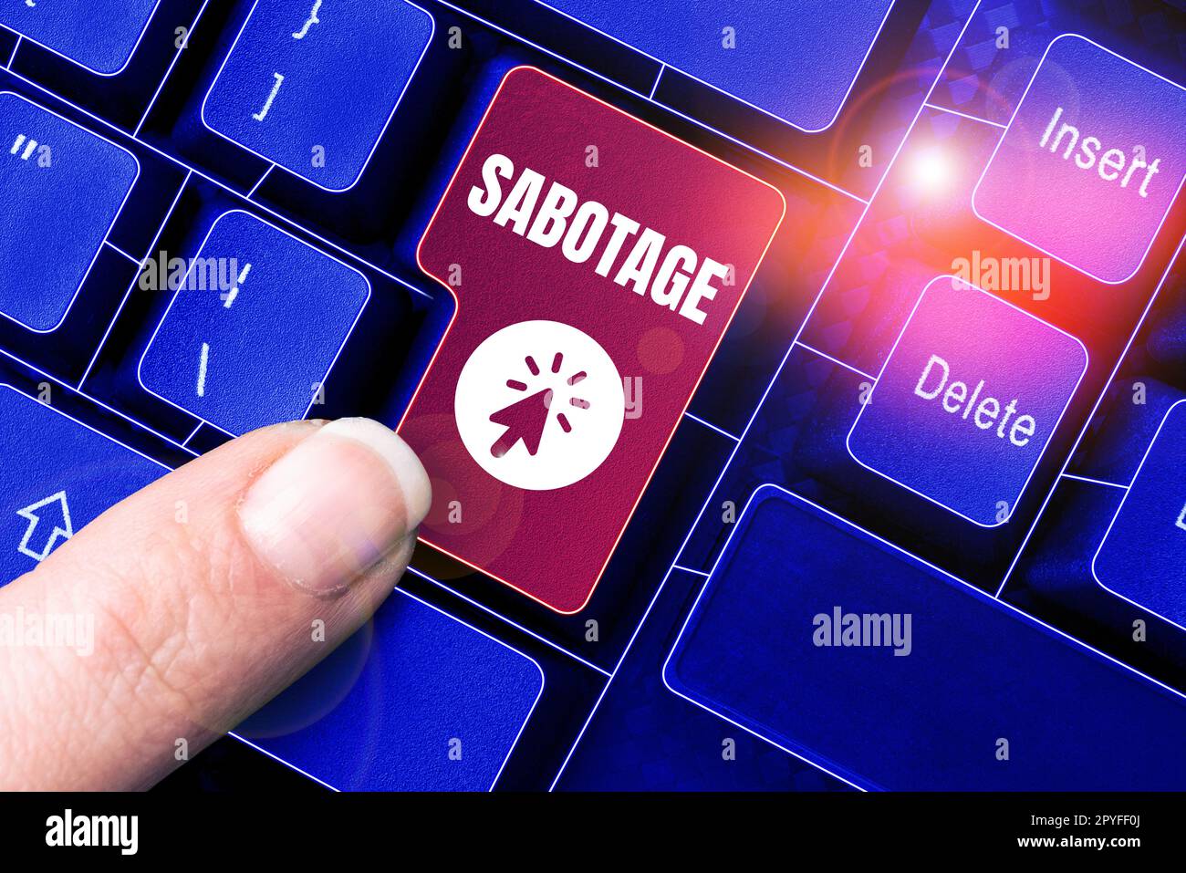 Sign displaying Sabotage. Word Written on destruction of an employer's ...