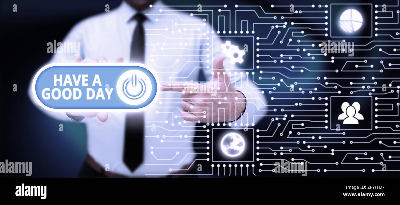 Hand writing sign Have A Good Day. Internet Concept Nice gesture ...