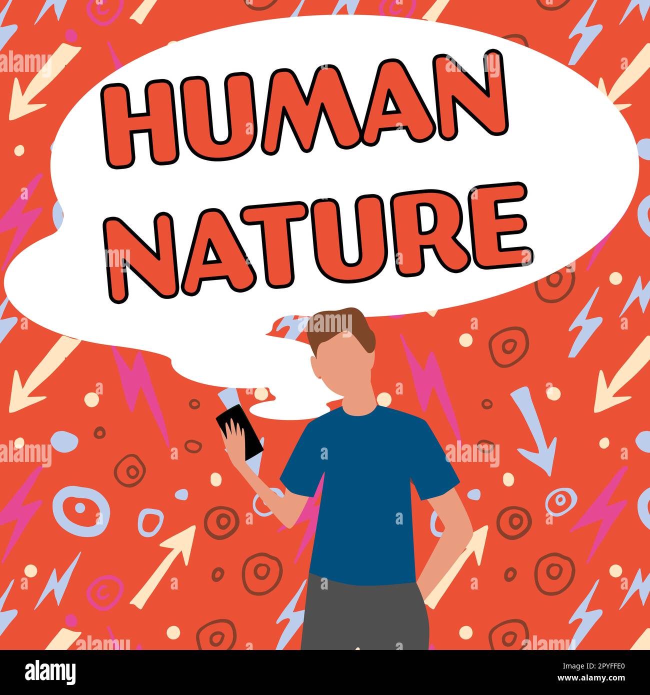 Text sign showing Human Nature. Word for psychological characteristics ...