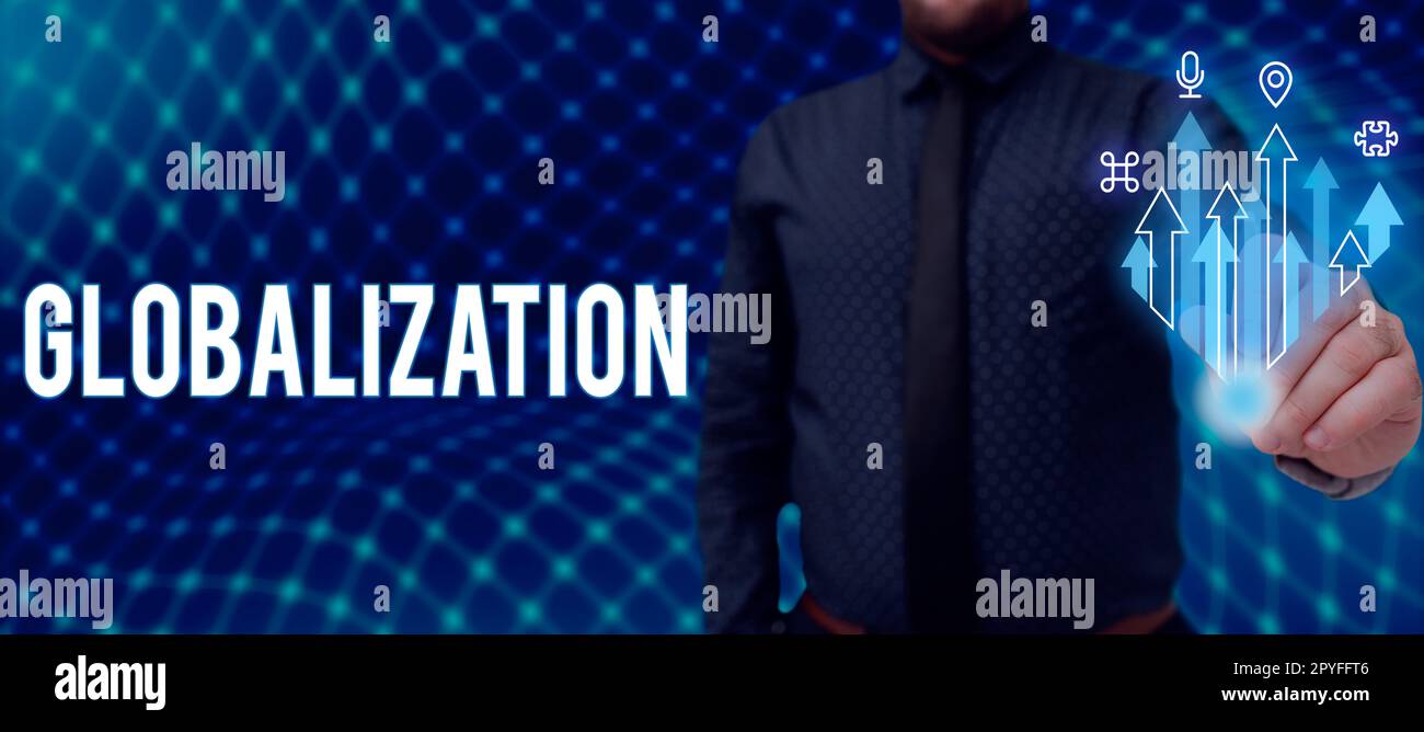 Conceptual caption Globalization. Internet Concept development of an ...