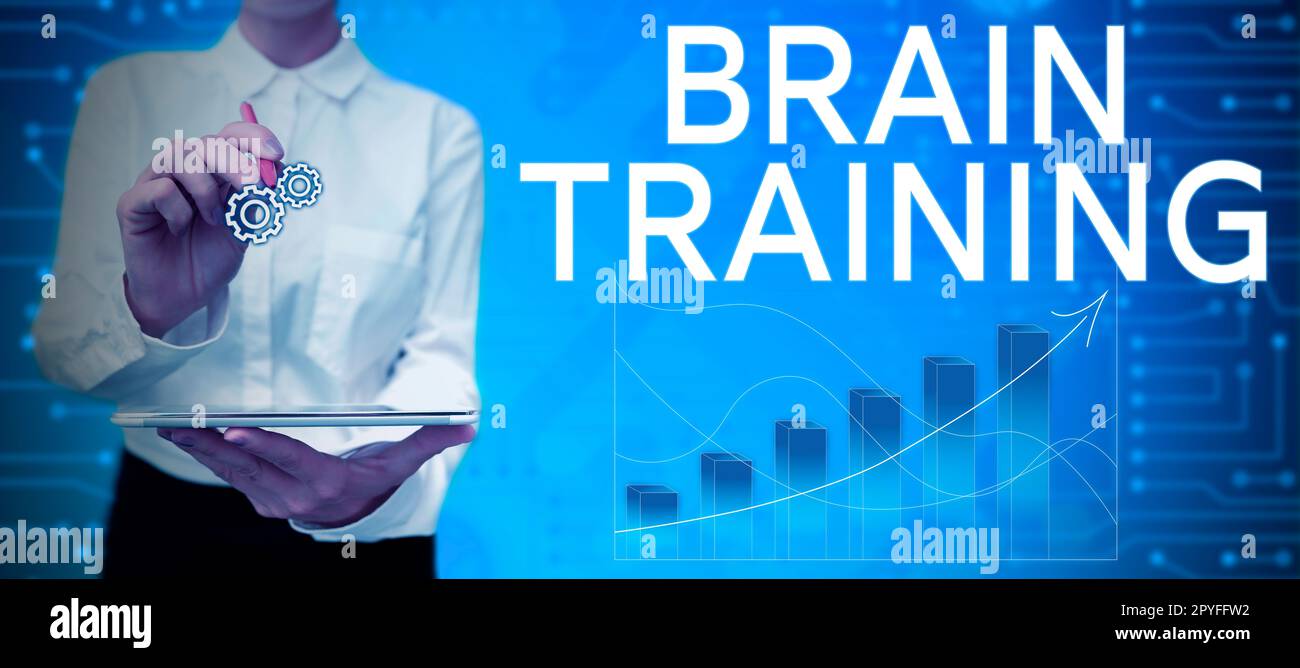 Conceptual caption Brain Training. Word for mental activities to maintain or improve cognitive ...