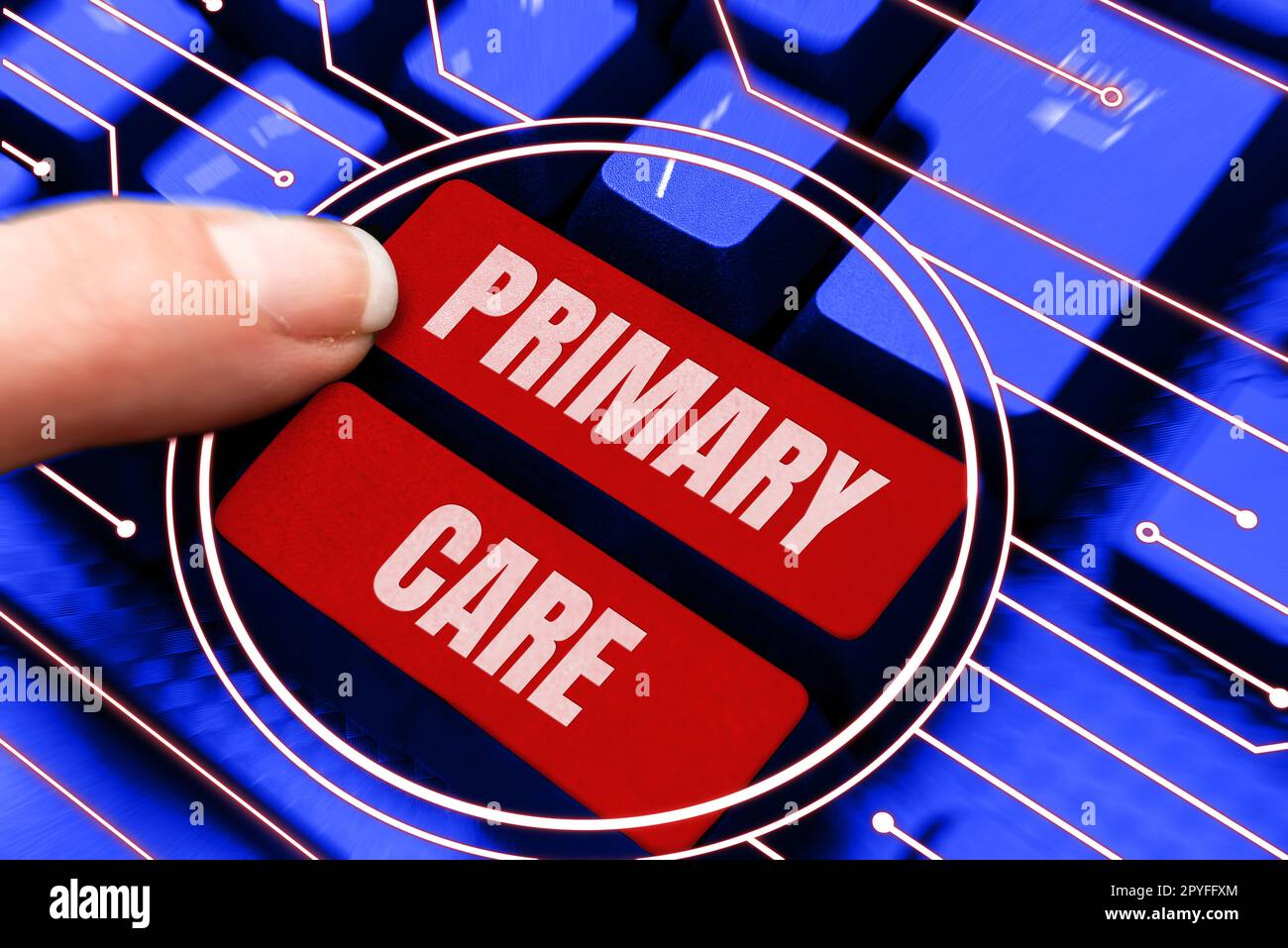 Text sign showing Primary Care. Concept meaning health care provided by ...