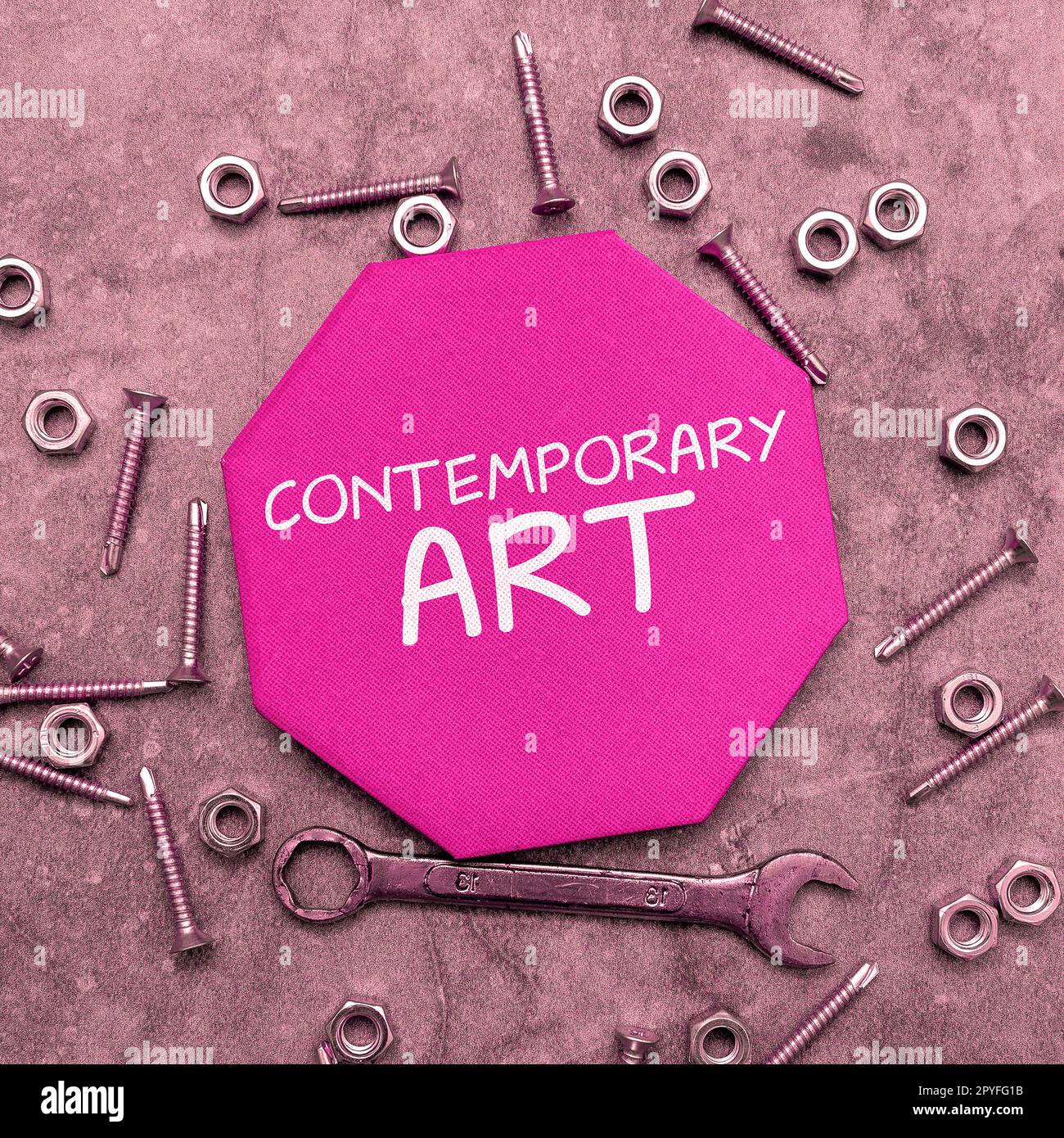 Handwriting text Contemporary Art. Word Written on made today by living ...