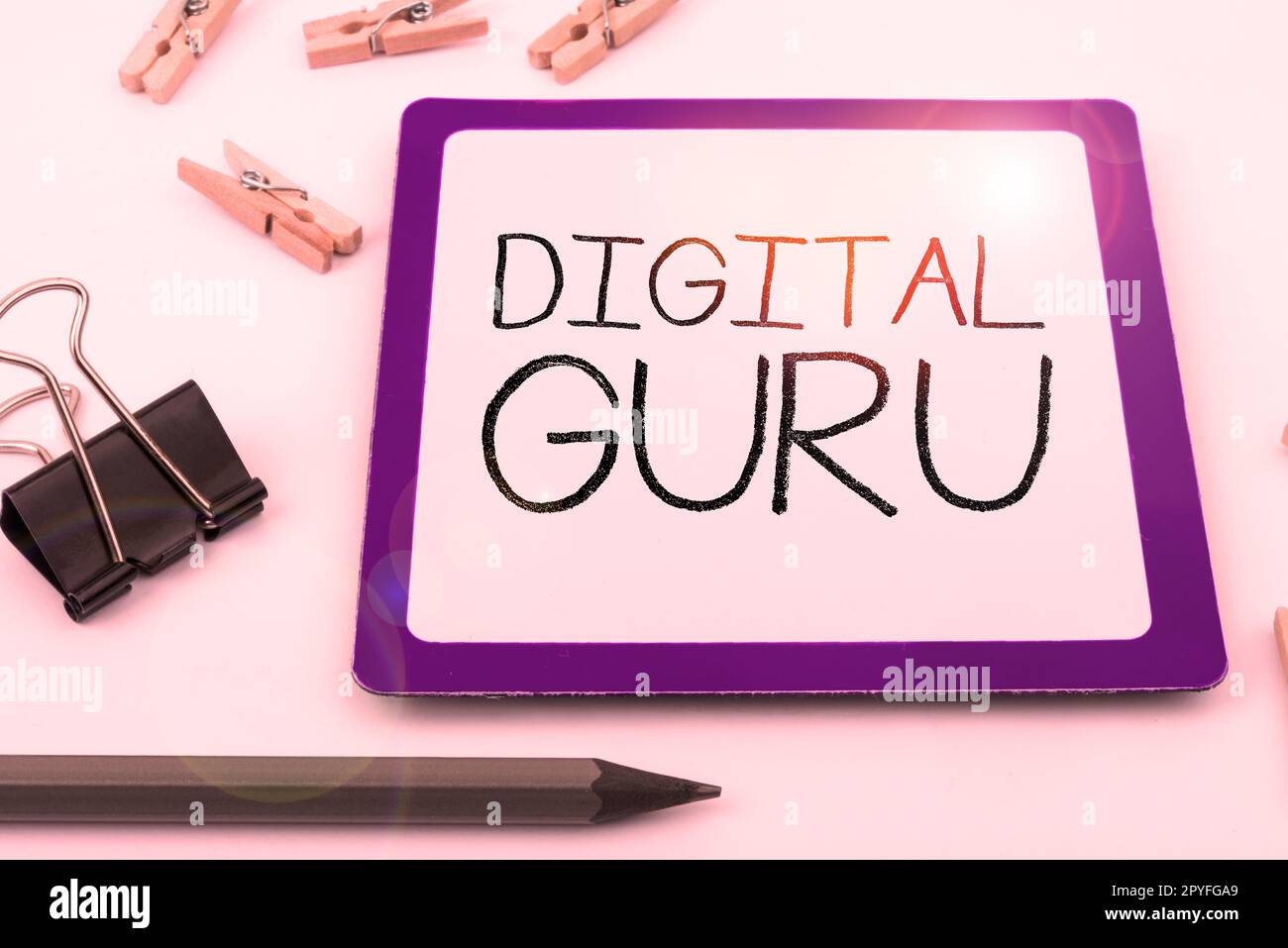 Text sign showing Digital Guru. Word for teacher and intellectual guide ...