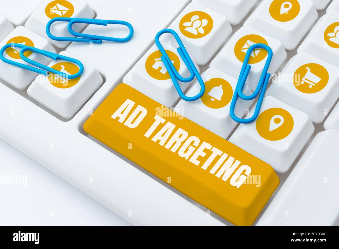 Text sign showing Ad Targeting. Word Written on target the most ...