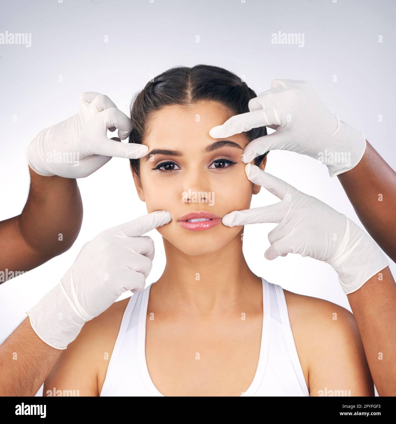 Hands touching face hi-res stock photography and images - Alamy