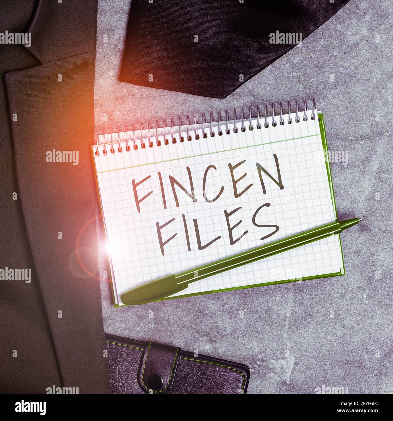 Handwriting text Fincen Files. Word Written on Transactions in ...