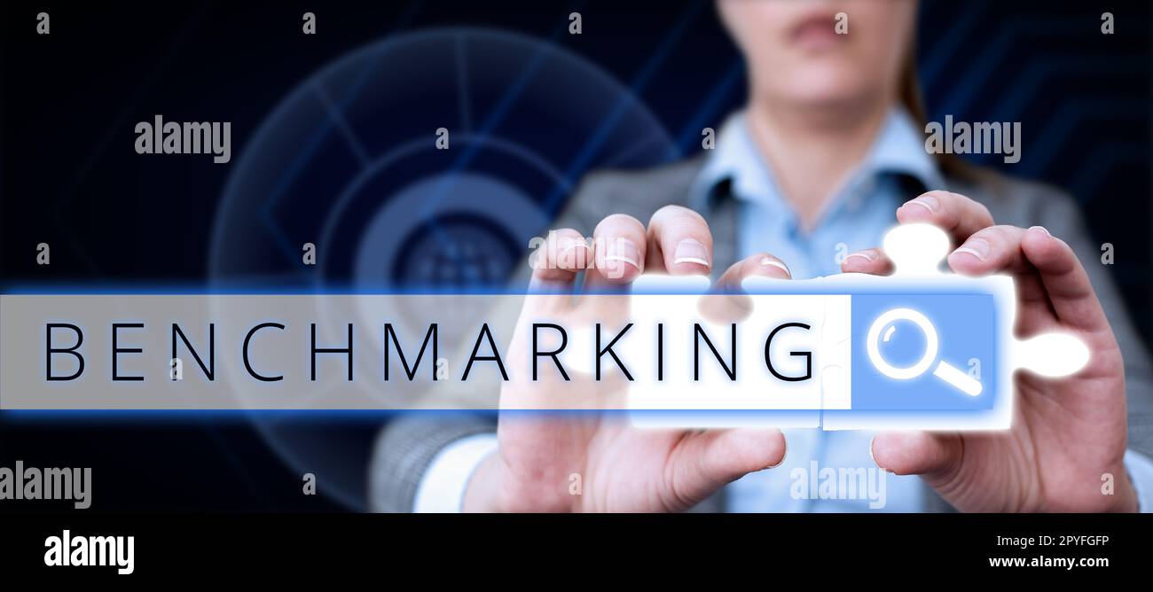 Text caption presenting Benchmarking. Business overview Evaluate ...