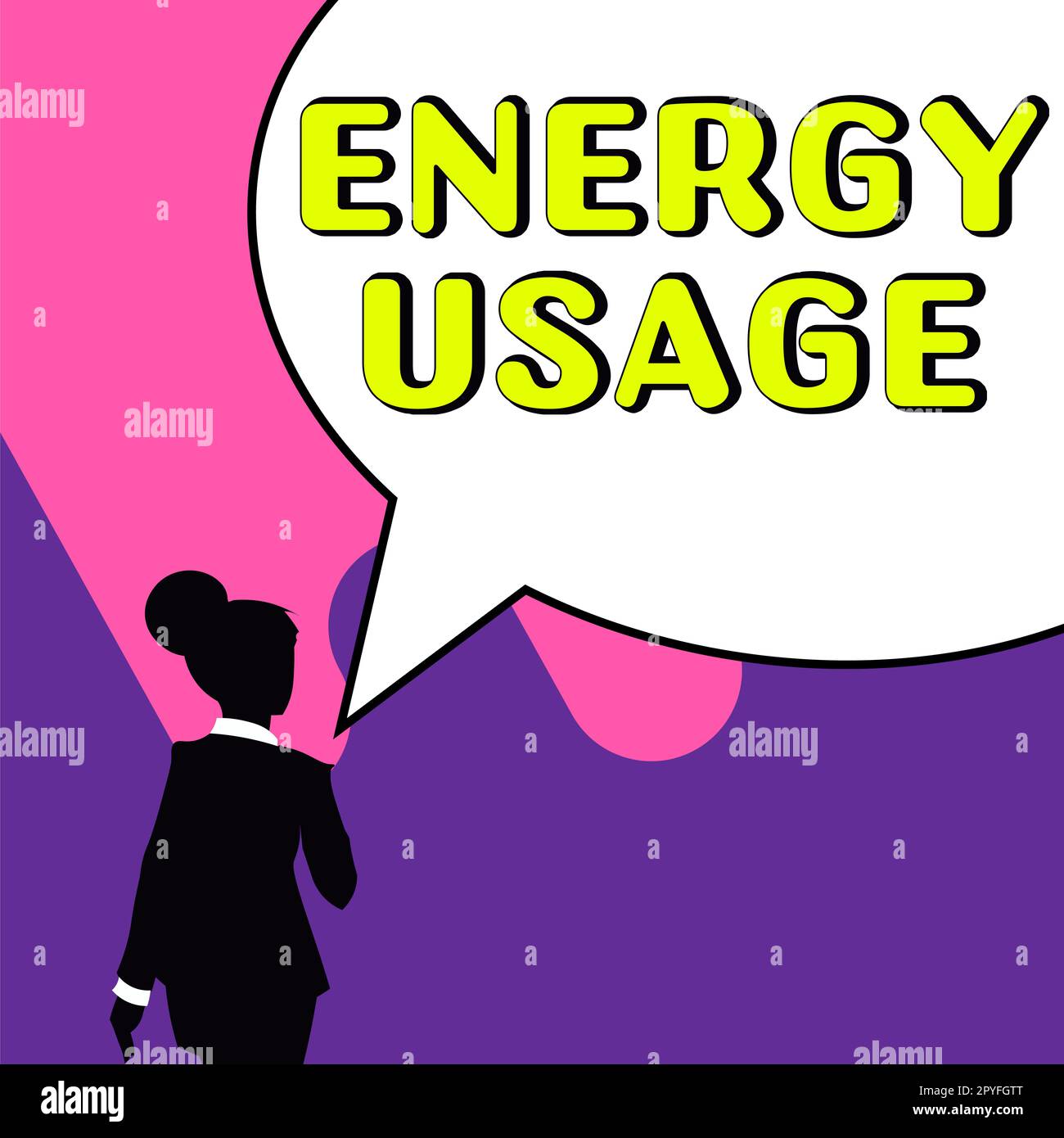 Conceptual caption Energy Usage. Word Written on Amount of energy ...