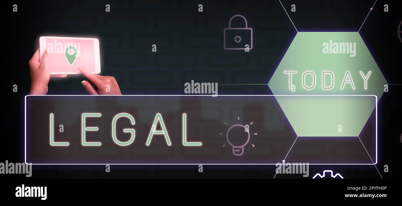 Text showing inspiration Legal. Word Written on Allowable or ...