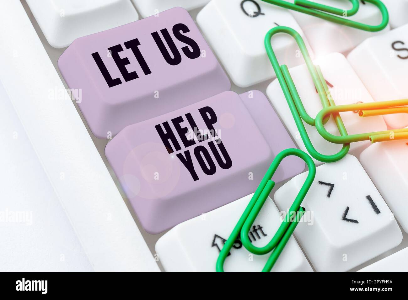 Text caption presenting Let Us Help You. Business concept Offering a ...