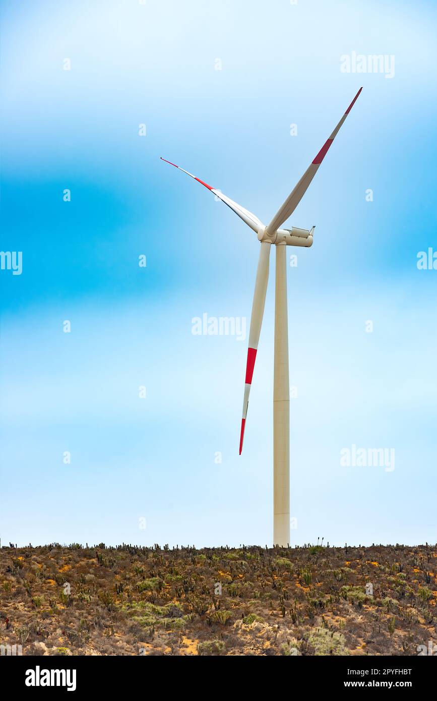 Wind turbine at wind farm, Coquimbo Region, Chile Stock Photo - Alamy