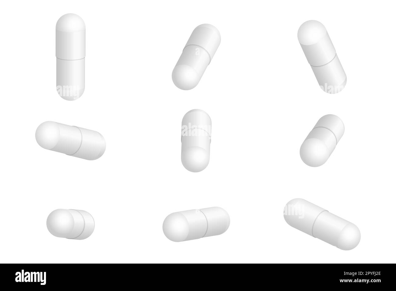 Realistic white medical pills isolated on white background. Vector EPS8 ...