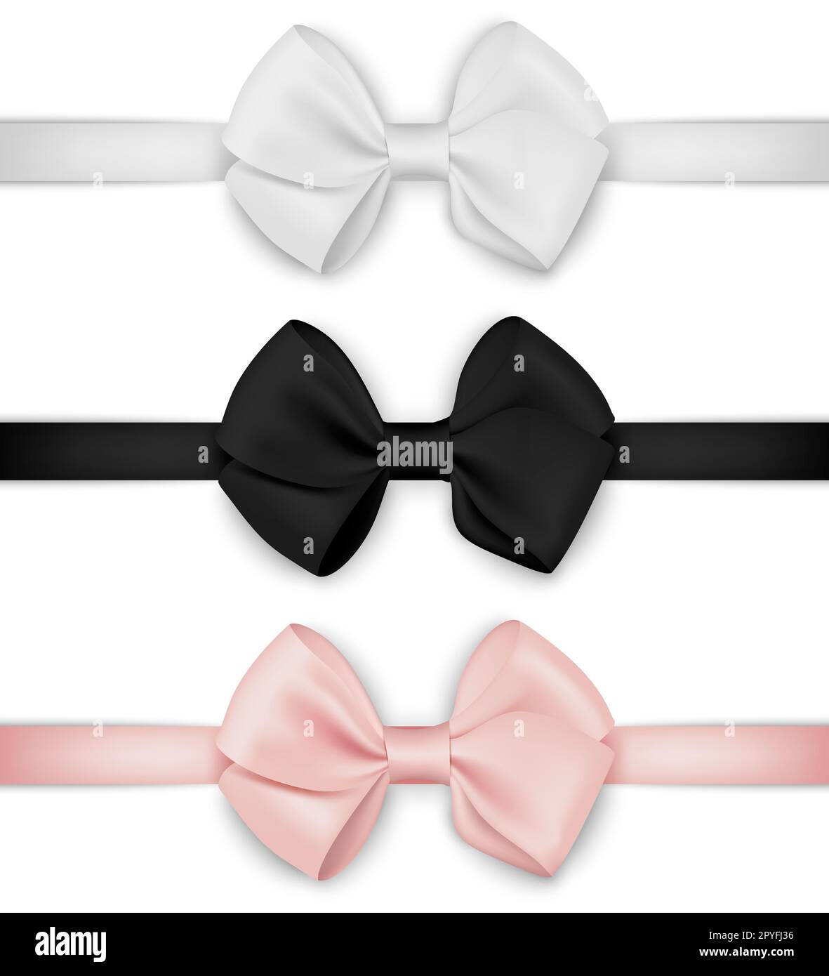 Realistic bow set. Template for design. Vector EPS10 illustration Stock ...