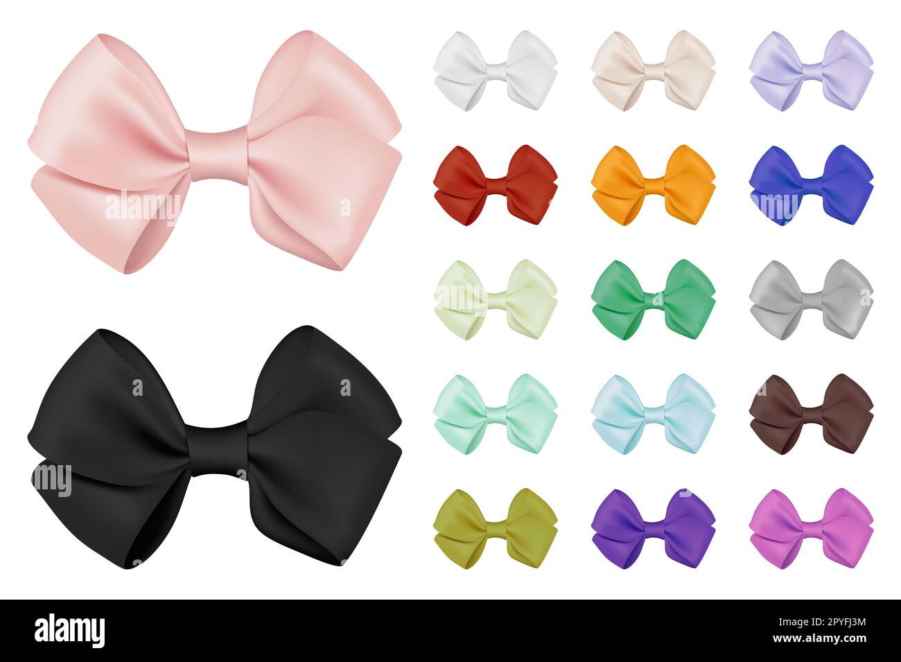 Realistic bow set. Template for design. Vector EPS10 illustration Stock ...