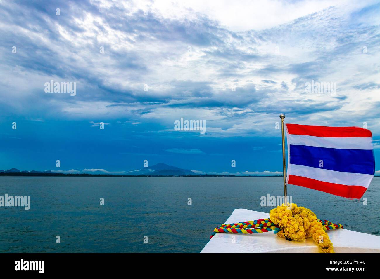 Thailand flag on boat on tour Ao Nang Krabi Thailand Stock Photo - Alamy