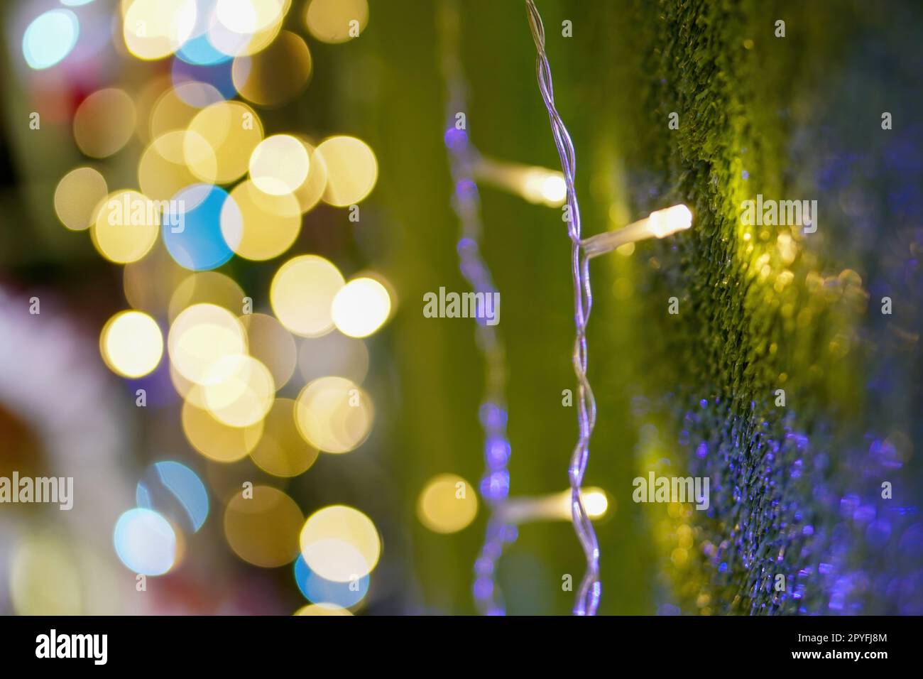 Select focus led light in green blur background Stock Photo - Alamy